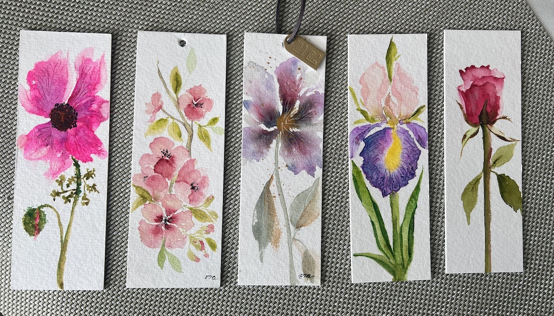 Original Handmade (not Print) High Quality Watercolor Bookmarks (3 Qty ...