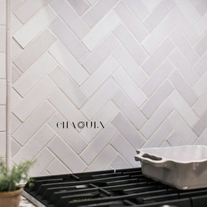 2x6 Sheeted Herringbone Ceramic Tiles for Wall Backsplash, Unique Home ...