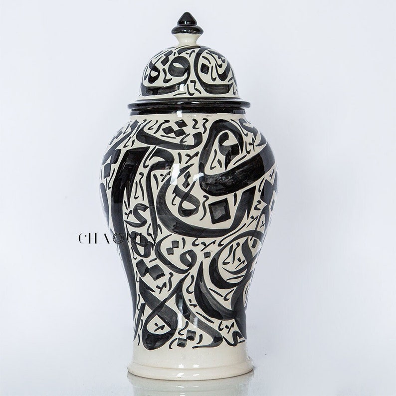 LETTERS OF ABJAD Traditional Vase-khabya With Hand Painted Arabic ...