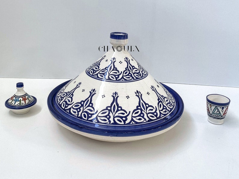 Moroccan Tangier Tagine Traditional Ceramic 100% Handcrafted-painted ...