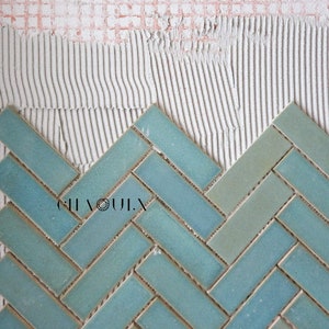 2x6 Sheeted Herringbone Ceramic Tiles for Wall Backsplash, Unique Home ...