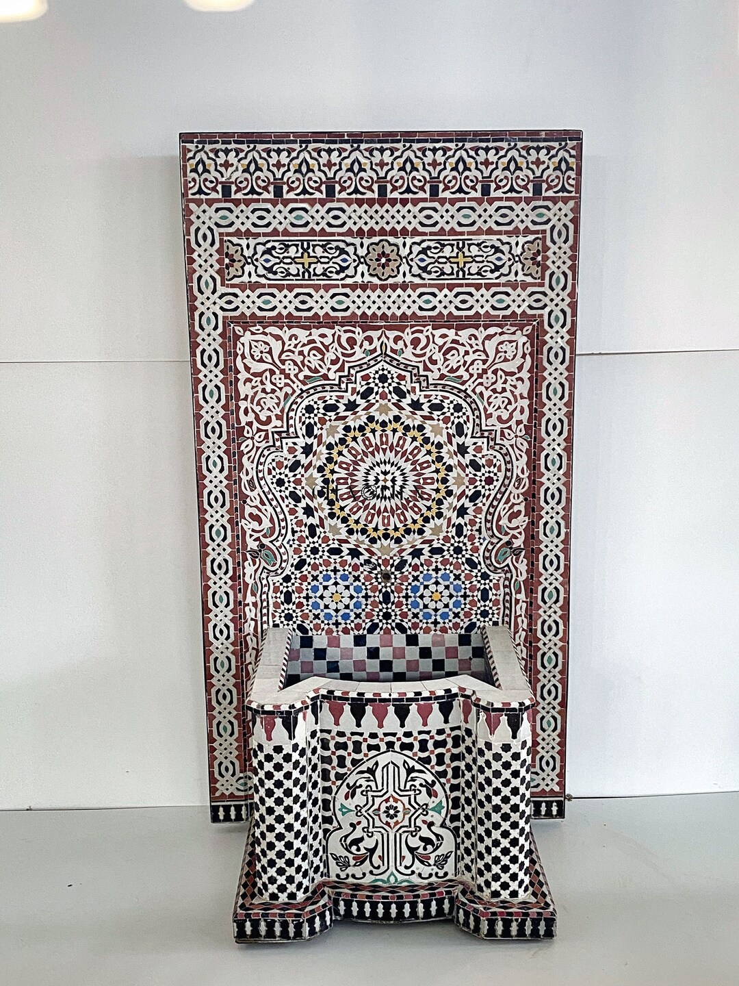 Andalusian Fes Mosaic Fountain: for Indoor and Garden Décor ...
