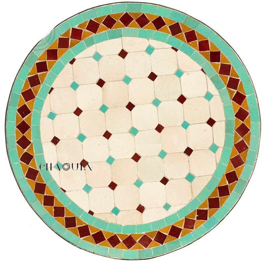ZELLIGE MOSAIC Round Coffee Table : for Indoor and Garden Décor ...