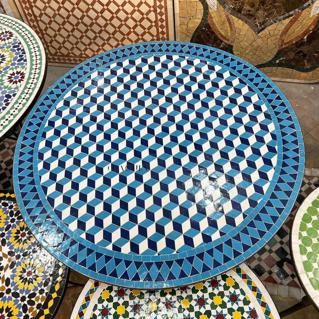 Amazing Handmade Moroccan Mosaic Table, Indoor & Outdoor, Handmade ...