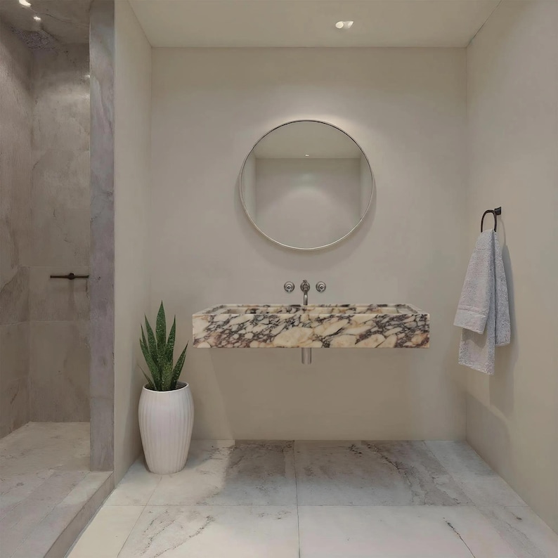 Calacatta Viola Marble Sink | Wall Mount, Vessel or Powder Room Vanity ...