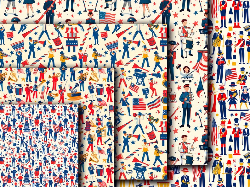 Parade Day, Seamless Digital Paper for Commercial and Personal Use - Etsy