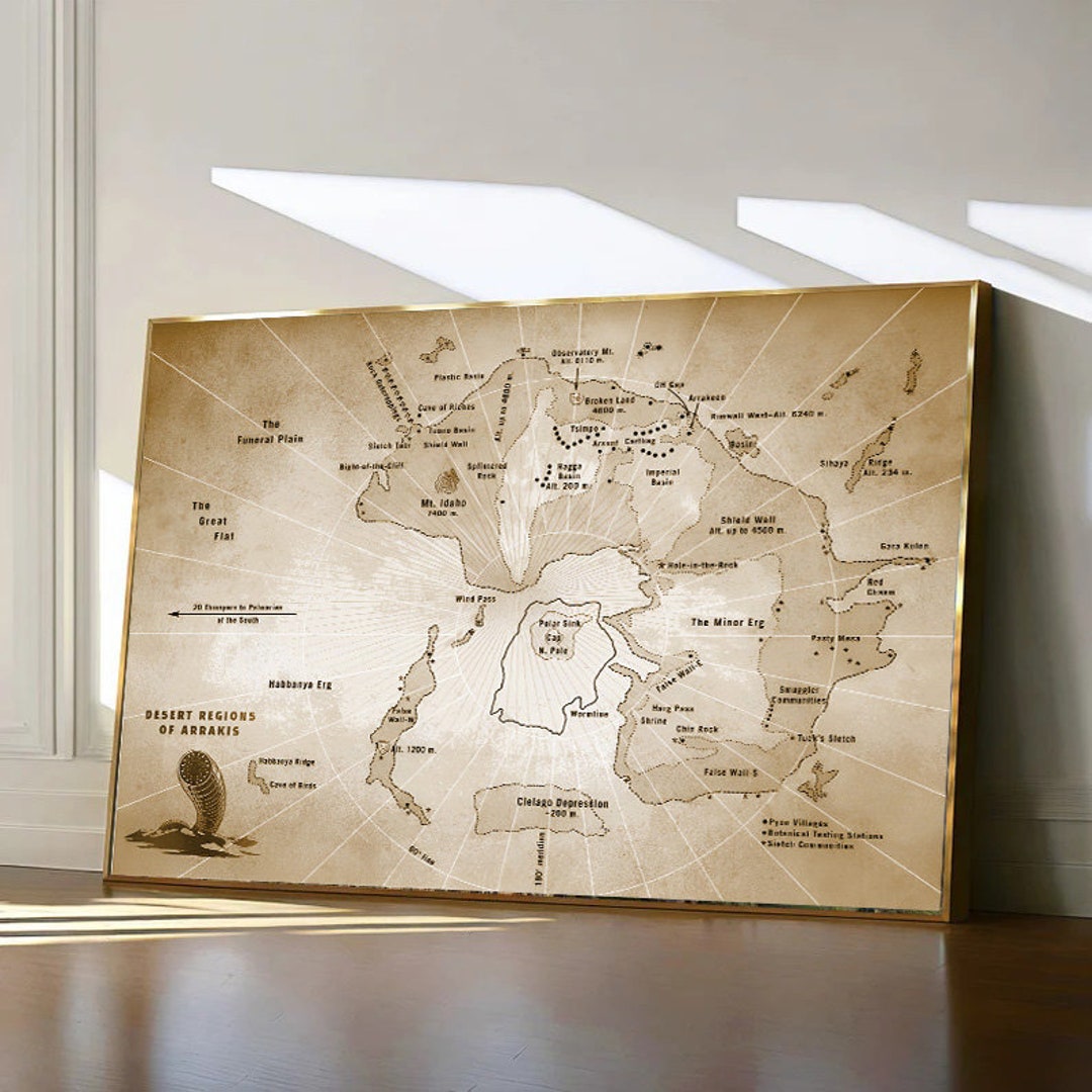 PNG Dune Map of Arrakis Map of Northern Polar Regions Digital Download ...