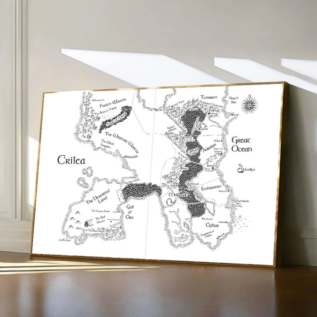 PNG Map of Erilea, Map of the World of Throne of Glass, Sarah J. Maas ...