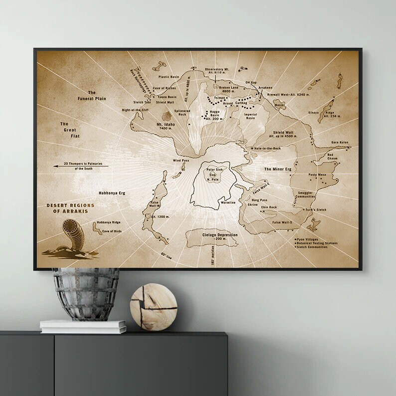 PNG Dune Map of Arrakis Map of Northern Polar Regions Digital Download ...