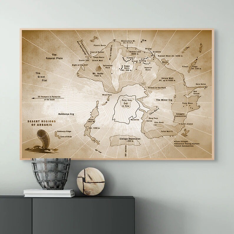 PNG Dune Map of Arrakis Map of Northern Polar Regions Digital Download ...
