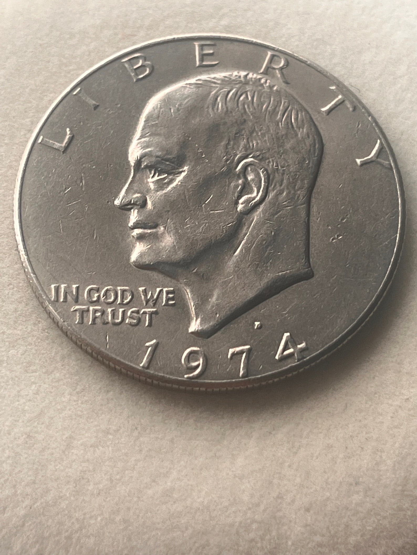 1974 Eisenhower One Dollar D Mint Mark US Coin Old Vintage United ...