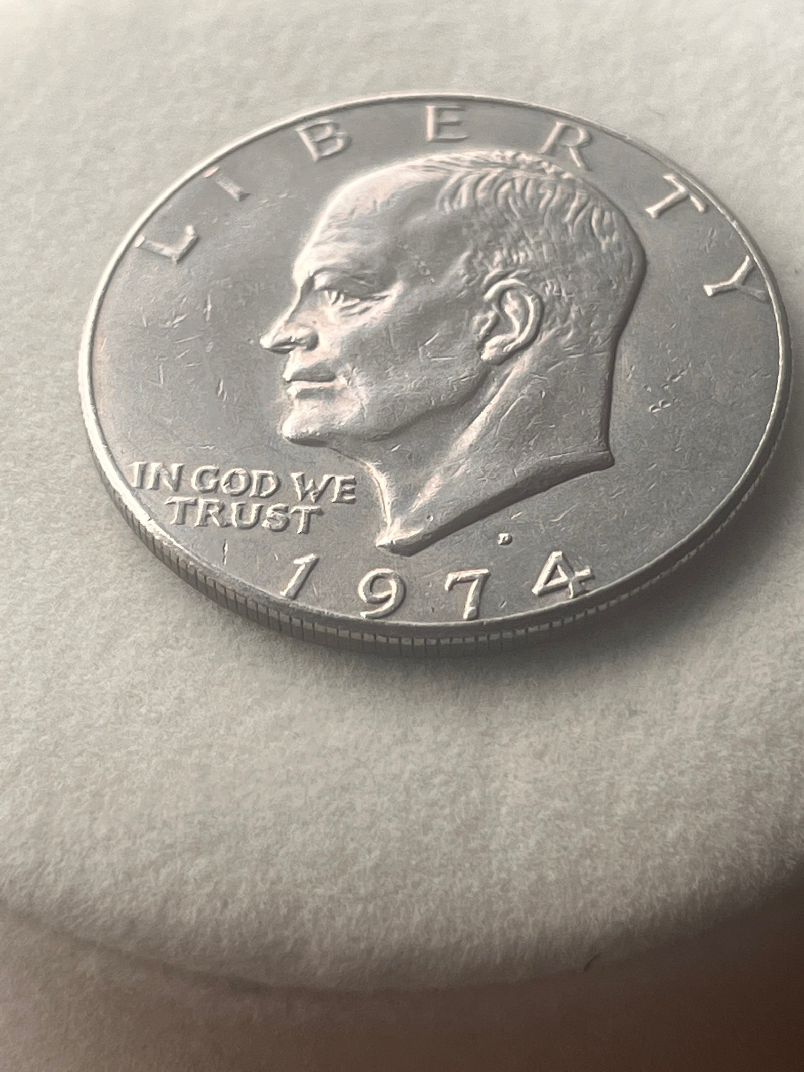 1974 Eisenhower One Dollar D Mint Mark US Coin Old Vintage United ...