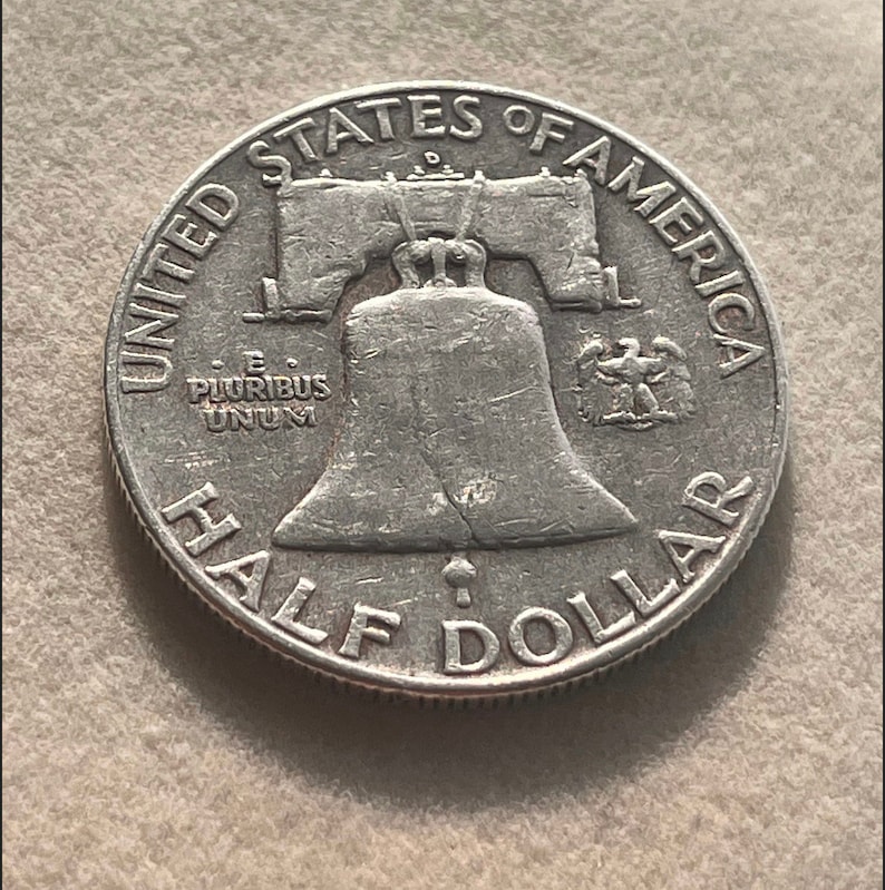 1954 D Franklin- Half Dollar Silver. Full Bell Line - Etsy