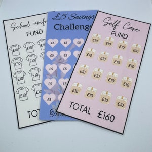 Saving Tracker Challenge Cards, Cash Stuffing, Budget Binder Savings ...