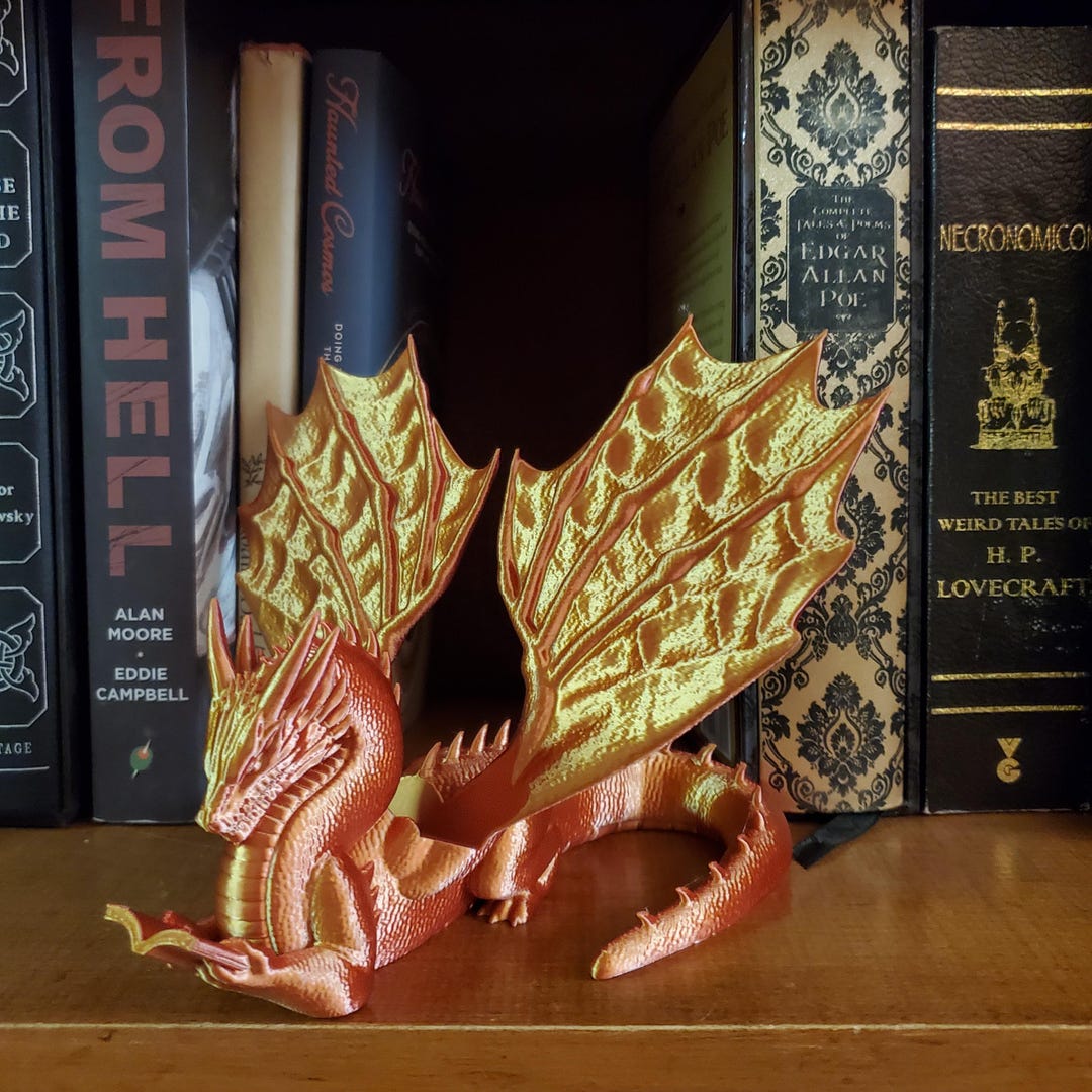 3D Printed Multi Colored Dragon Book Display for Books OR Kindle! - Etsy