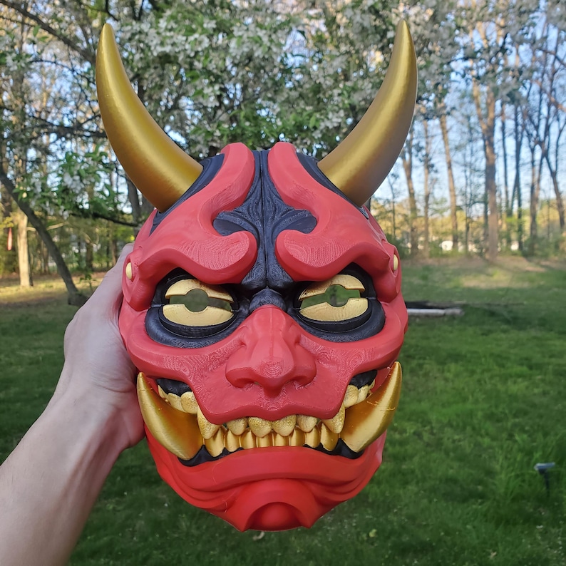 3D Printed Articulating Oni Mask - Etsy