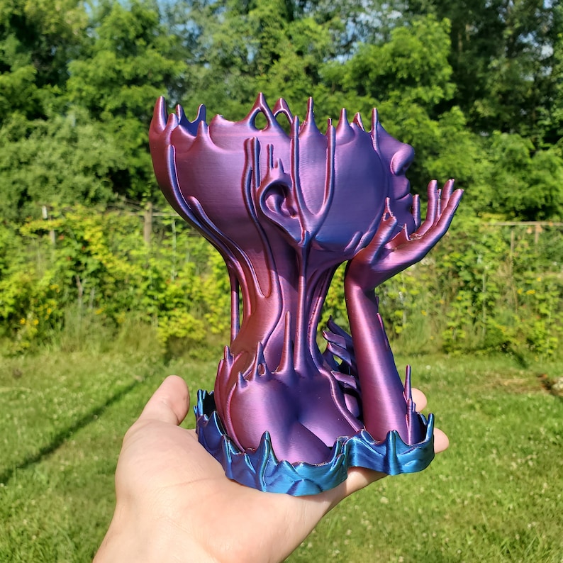 3D Printed Psychedelic Planter With Drip Tray - Etsy