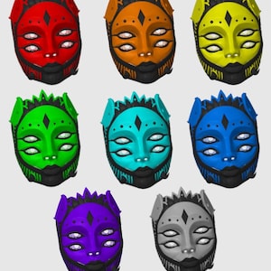 3D Printed Multi Color Hellequin Mask - Etsy