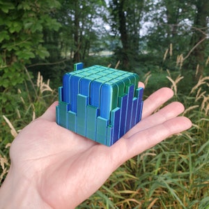 3D Printed Articulating Psychedelic Cube With Mountable Housing Unit - Etsy