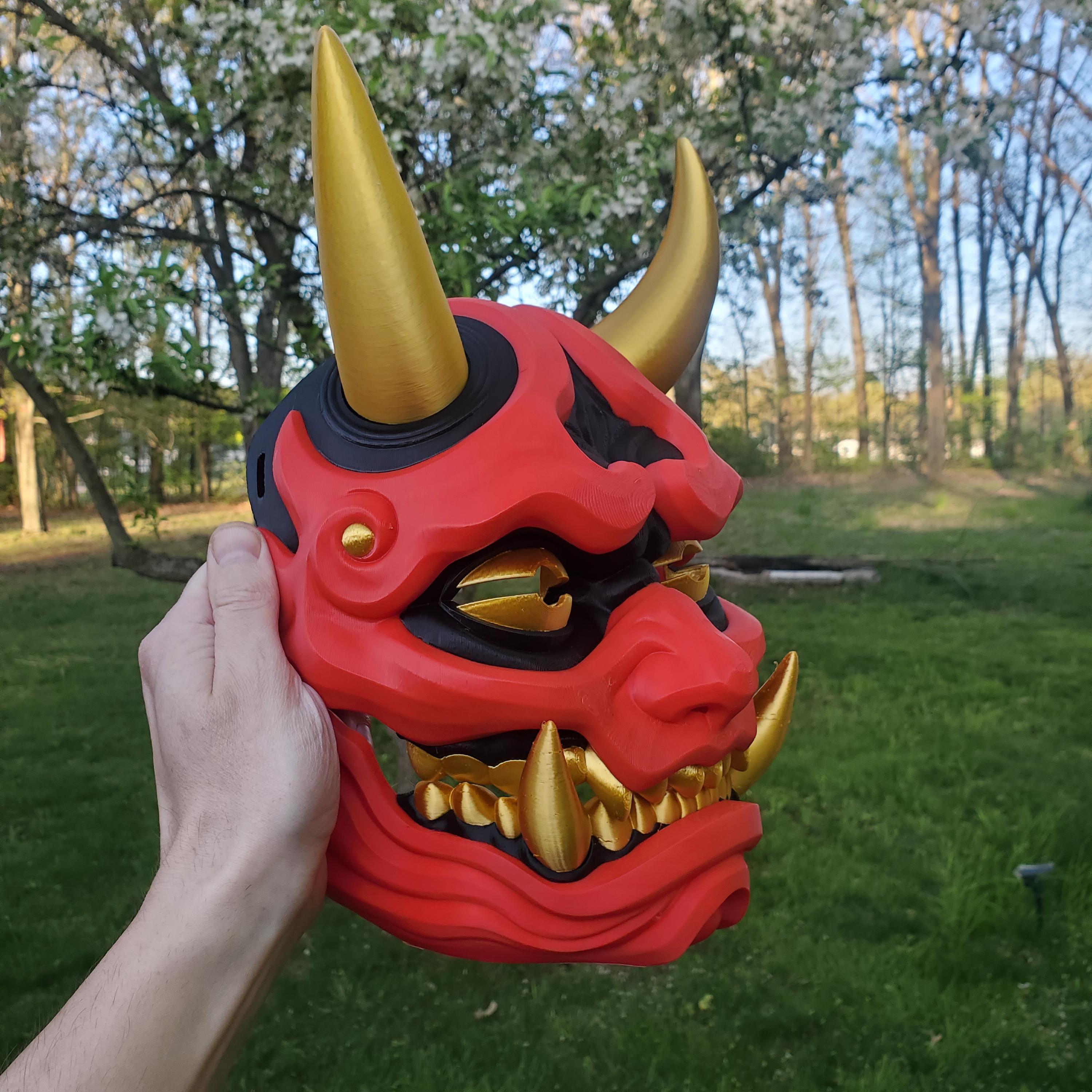 3D Printed Articulating Oni Mask - Etsy