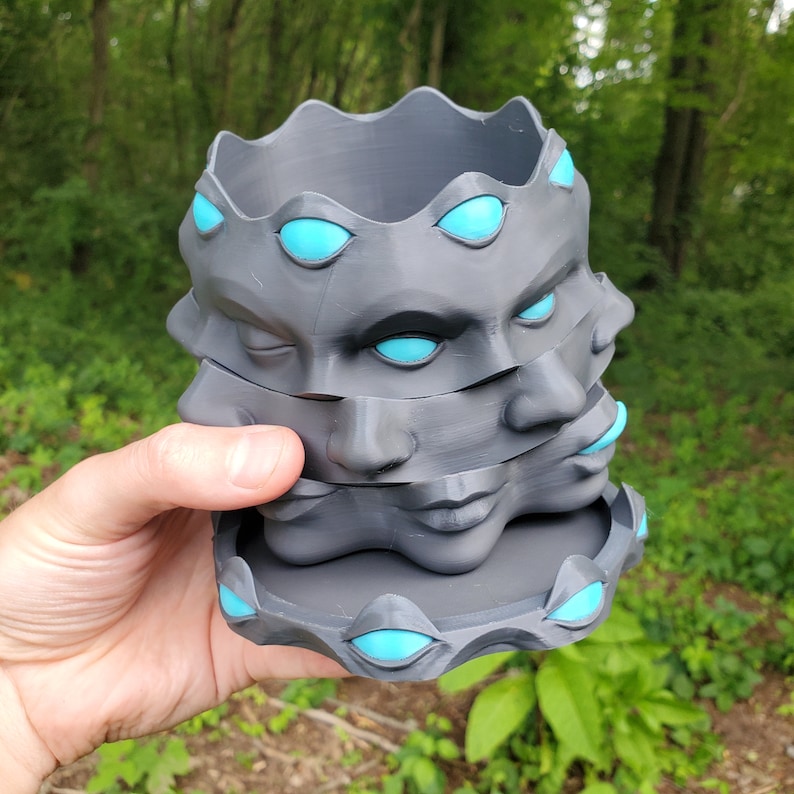 3D Printed 2 Color Multi Face Psychedelic Planter With Drip Tray - Etsy