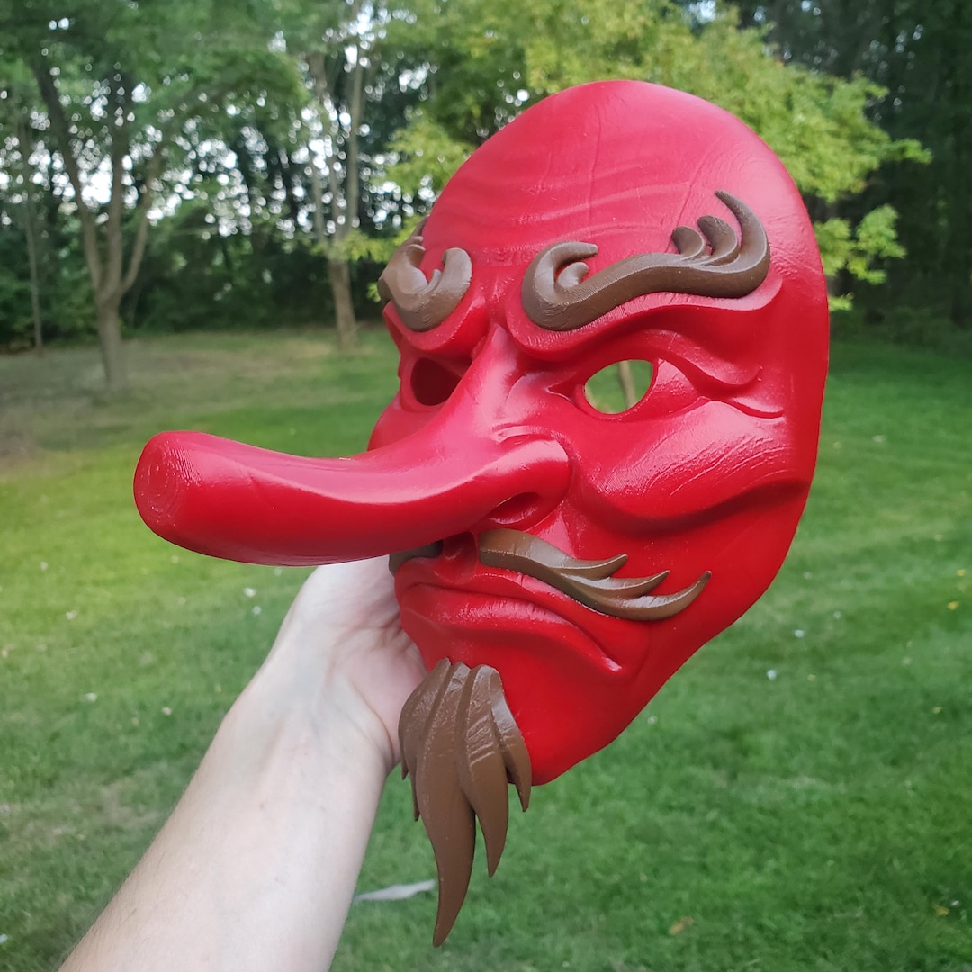 3D Printed Traditional Tengu Mask - Etsy