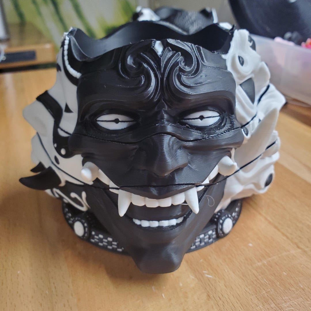 3D Printed 2 Color Multi Face Yokai Planter With Drip Tray - Etsy