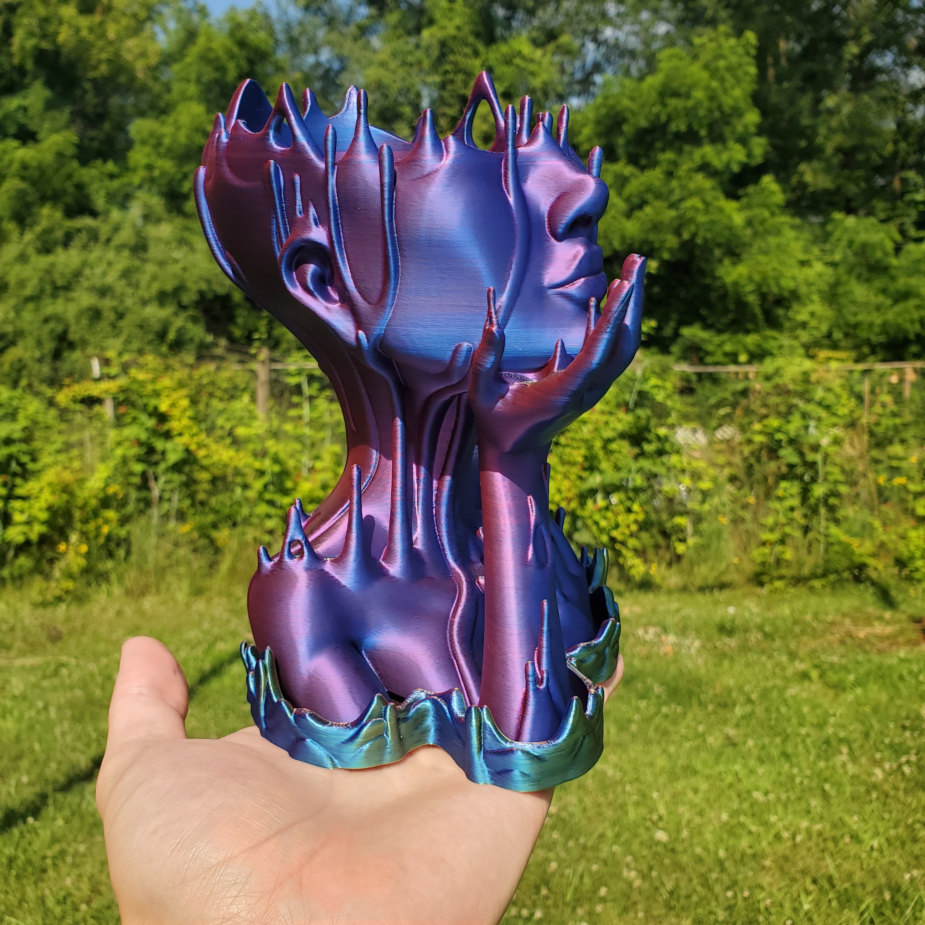 3D Printed Psychedelic Planter With Drip Tray - Etsy