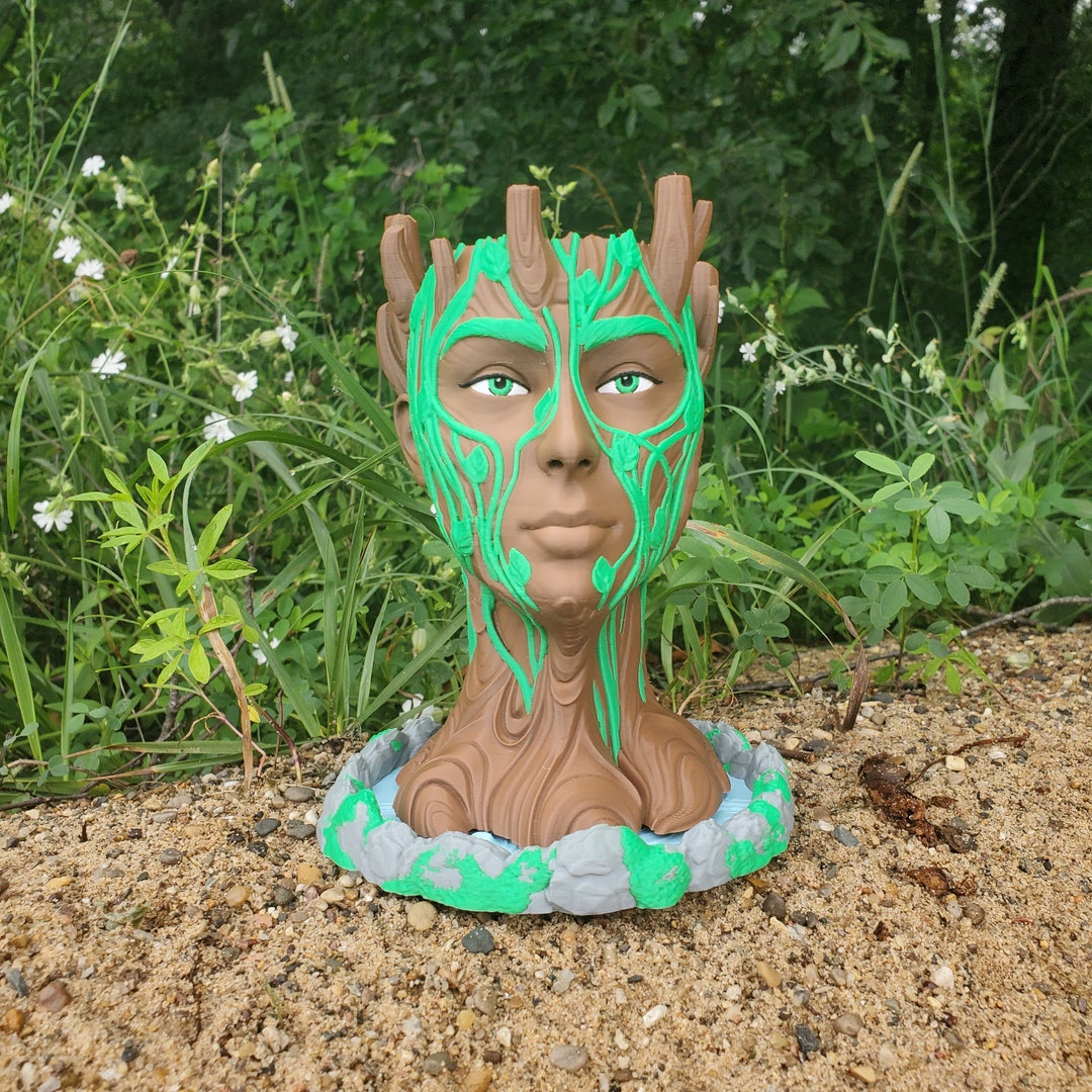 3D Printed 6 Color Multi Color Psychedelic Tree Planter With Drip Tray ...