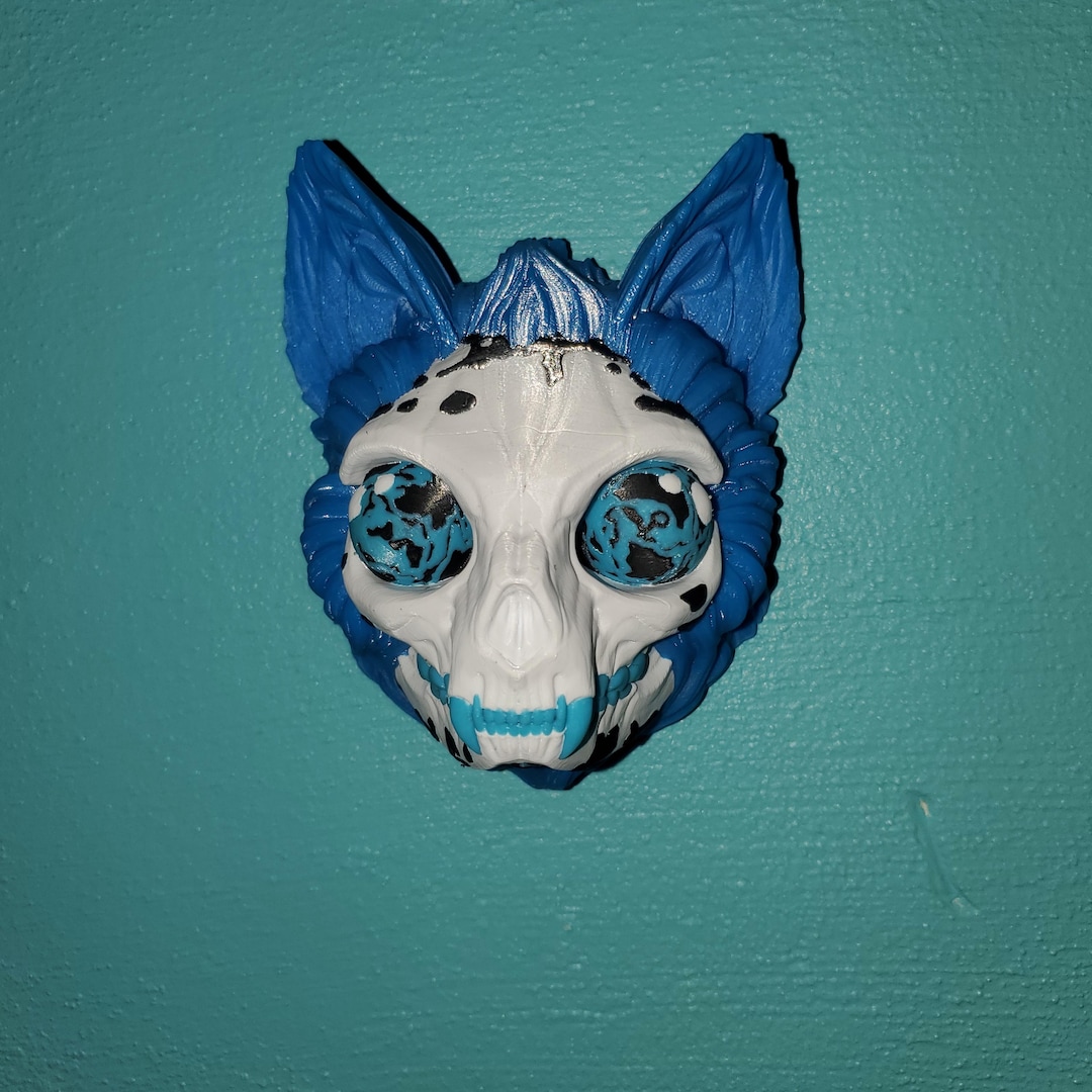 3D Printed Multi Color Mew Skull Wall Art in 2 Options - Etsy