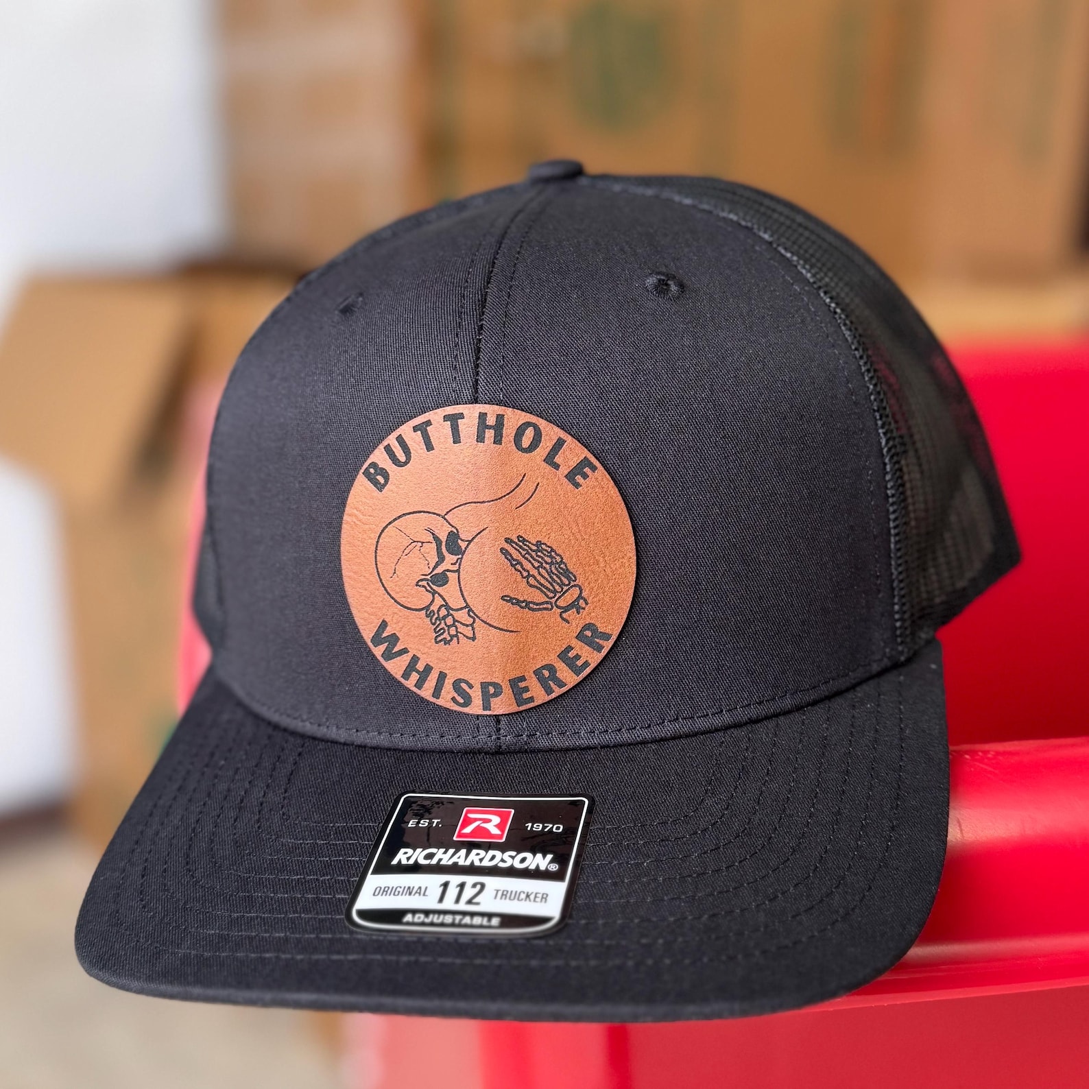 Butthole Whisperer Leather Patch Hat - Etsy