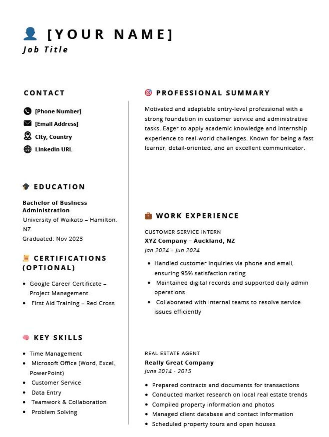 Ats-friendly Resume + Cover Letter Template + AI Guide | Canva Editable ...