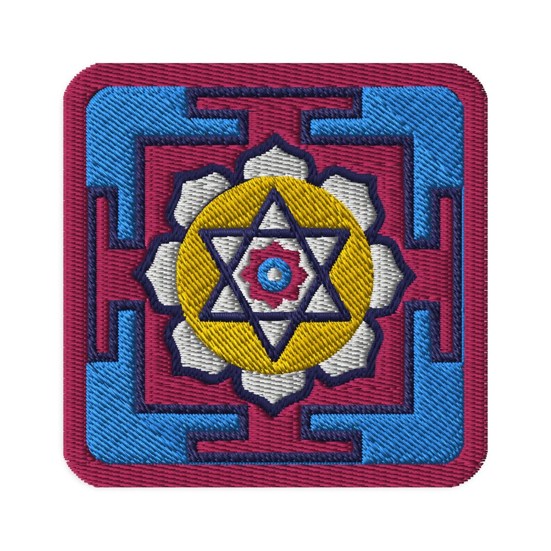 Kamala Yantra Embroidered Patch, Lakshmi Spiritual Symbol, Lotus Sacred ...
