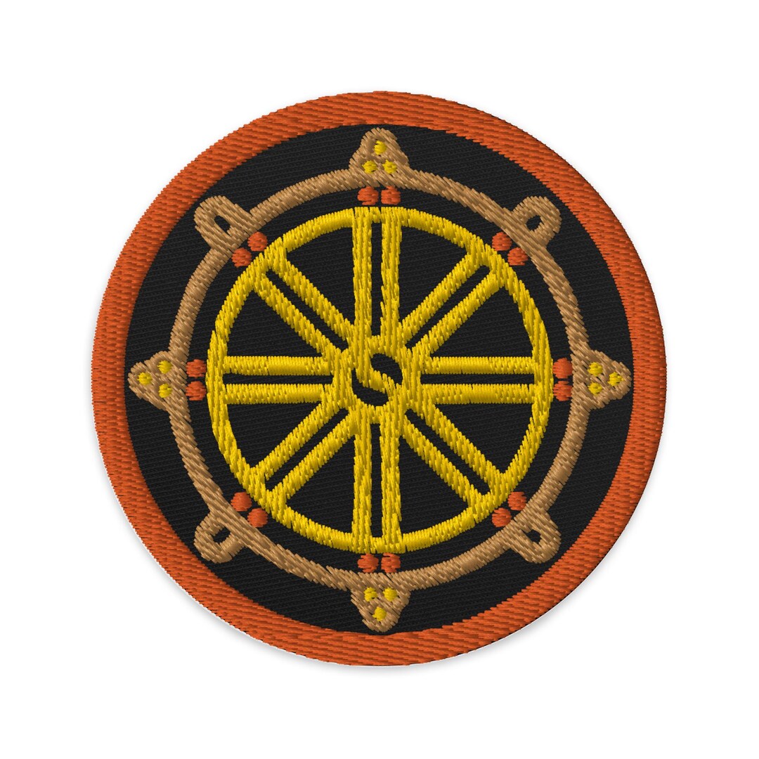 Dharma Wheel Embroidered Iron-on Patch, Buddhist Symbol - Etsy