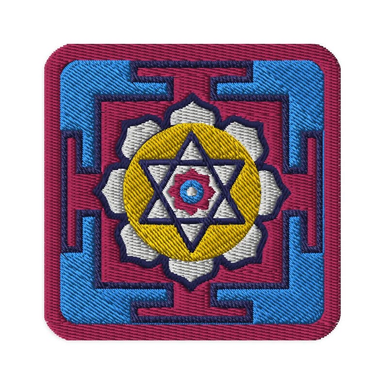 Kamala Yantra, Embroidered Patch, Lotus, Hindu Buddhist Goddess ...