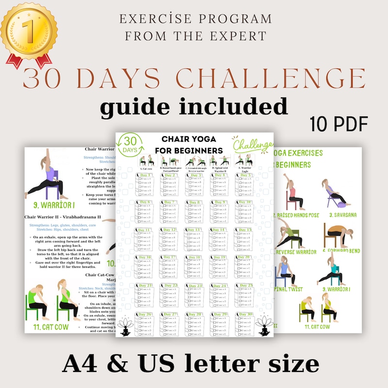 Chair Yoga Chart - Etsy