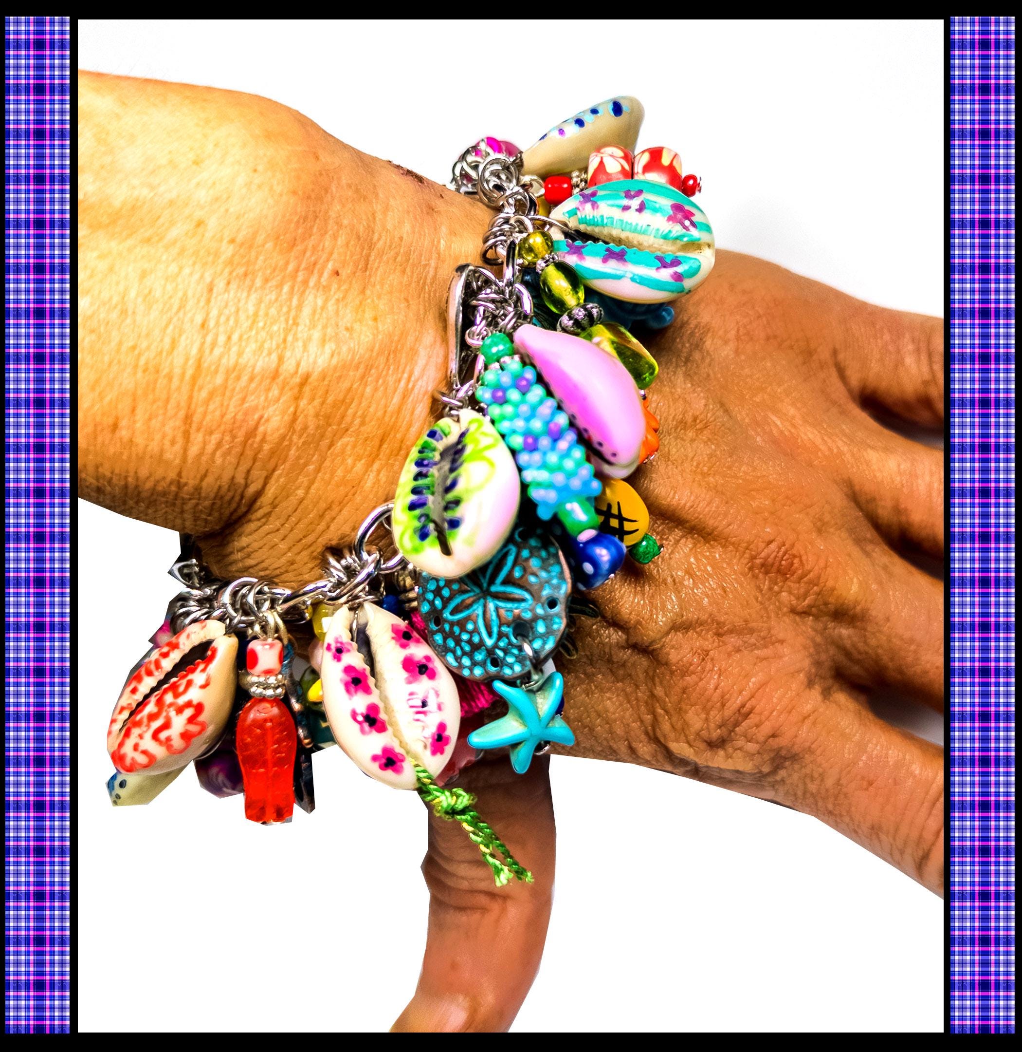 SIESTA BEACH Colorful Loaded Charm Bracelet! - Etsy