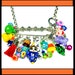 Fun, Whimsical Charm Necklace Colorful Toys & Beads on Oversized Safety ...
