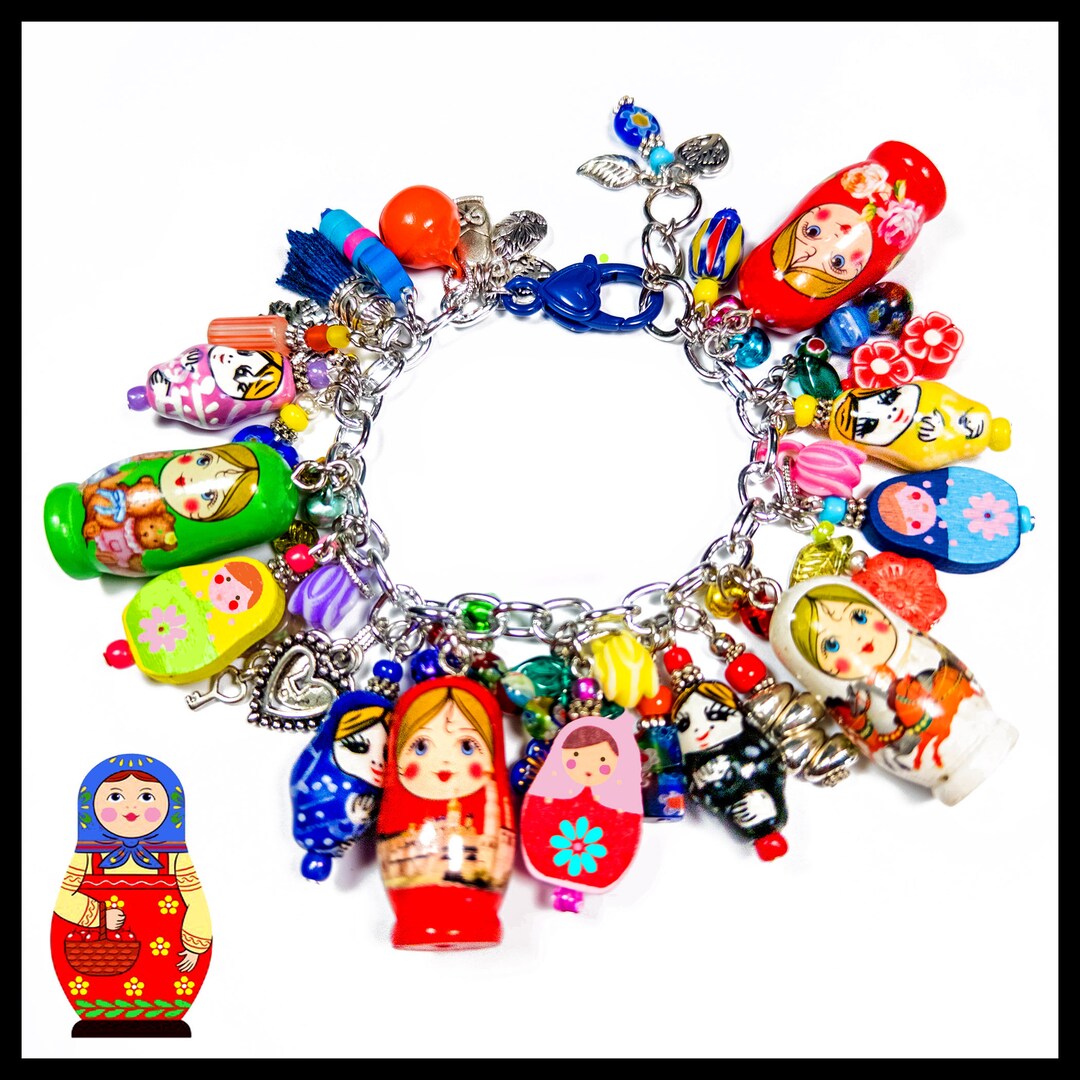 BABUSHKA Russian Doll Charm Bracelet! - Etsy