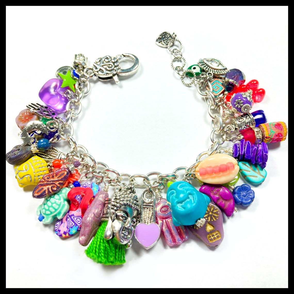 SILVER Fully Loaded Charm Bracelet - Etsy