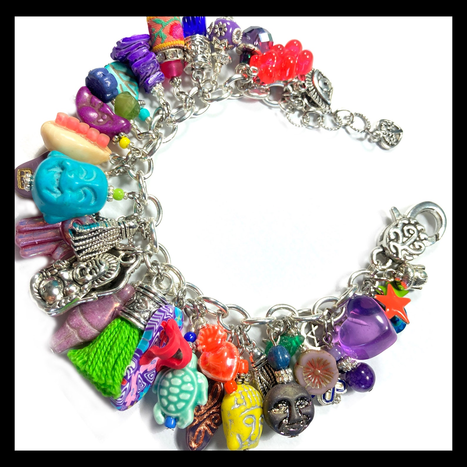 SILVER Fully Loaded Charm Bracelet - Etsy