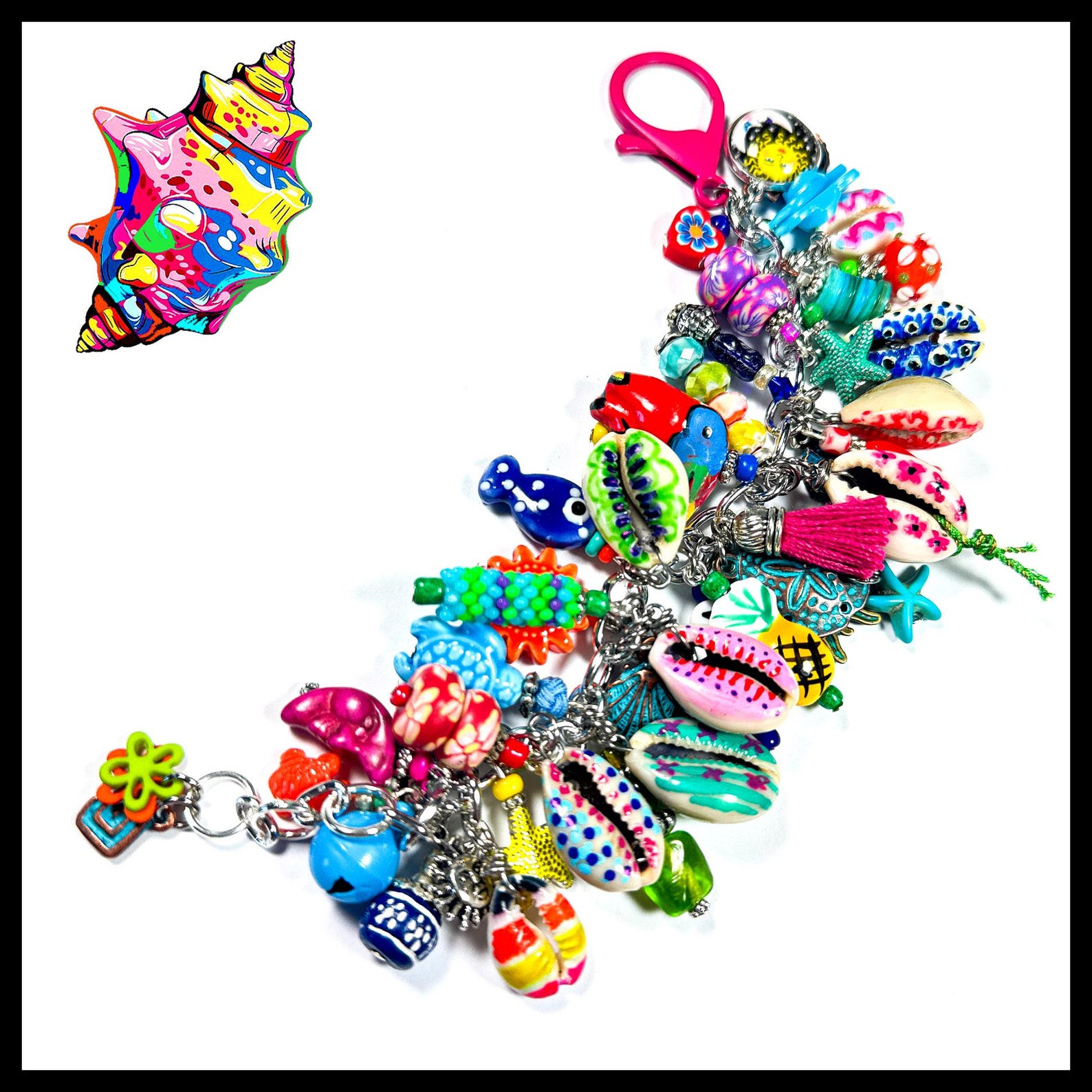 SIESTA BEACH Colorful Loaded Charm Bracelet! - Etsy