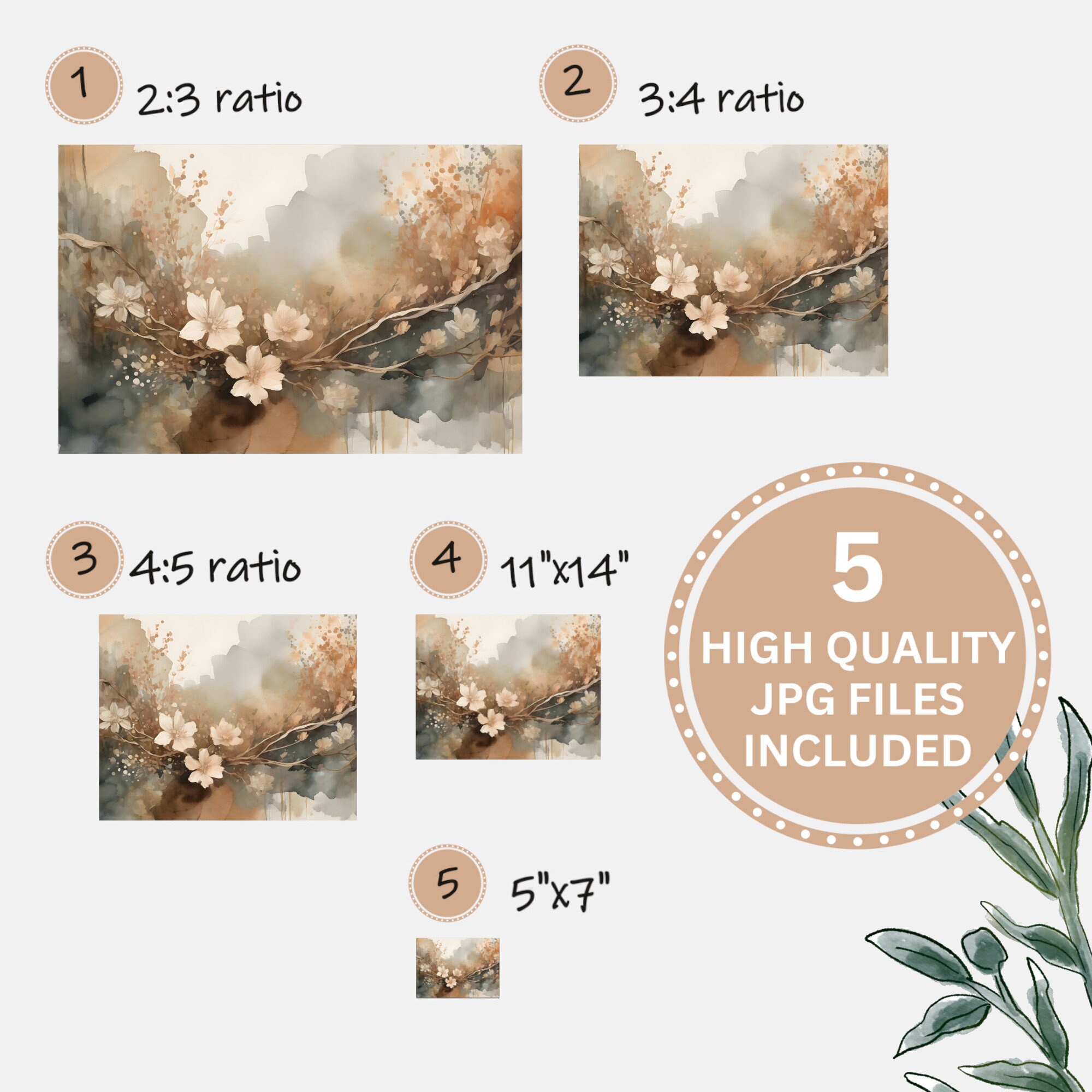 Printable Nature-inspired Digital Wall Art, through the Brambles ...