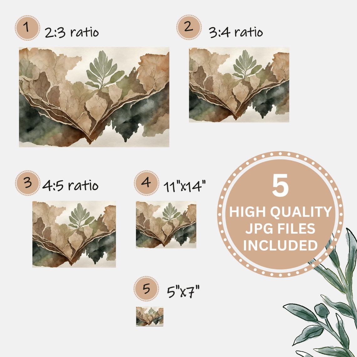 Printable Nature-inspired Digital Wall Art, “the Ravine” Neutral Home ...