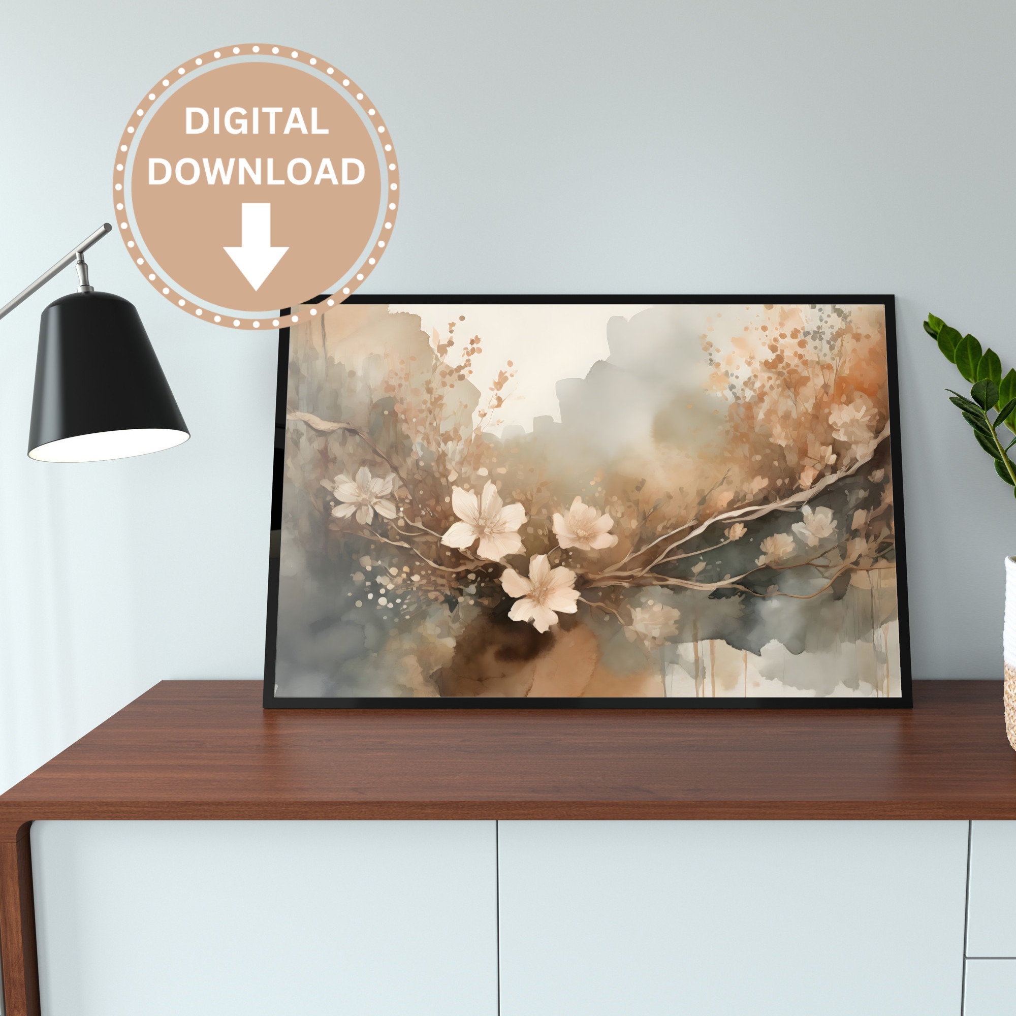 Printable Nature-inspired Digital Wall Art, through the Brambles ...