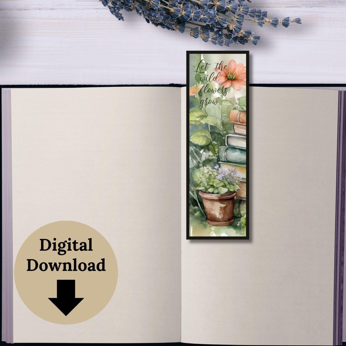 Printable Wildflower Bookmark Bundle, Set of 8 Floral Bookmarks ...