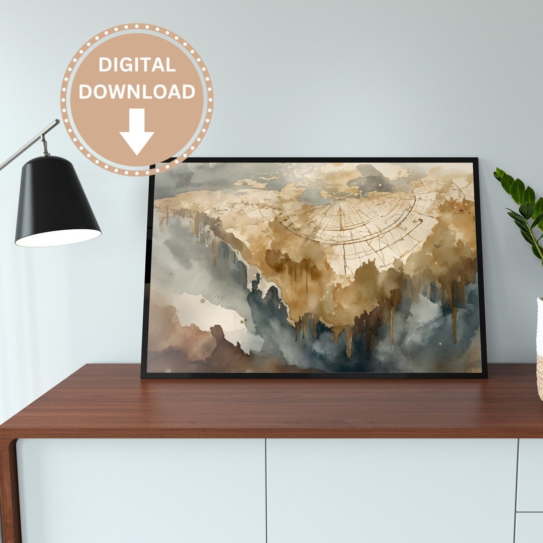 Printable Nature-inspired Digital Wall Art, the Compass Neutral Home ...
