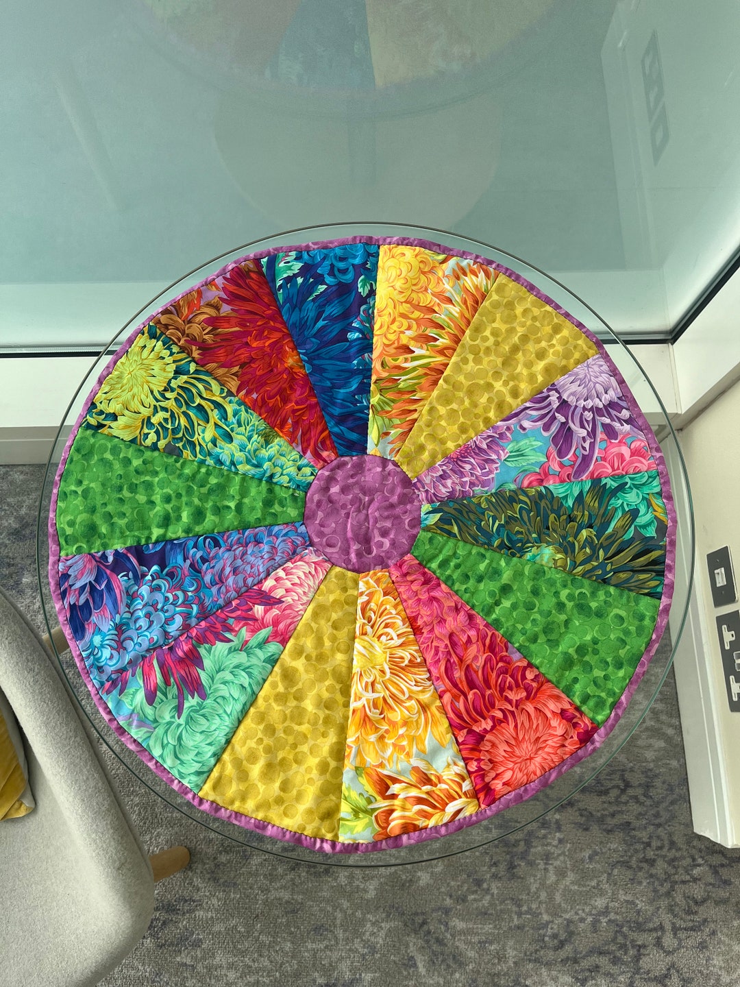 Celia Round,quilted Table Topper - Etsy