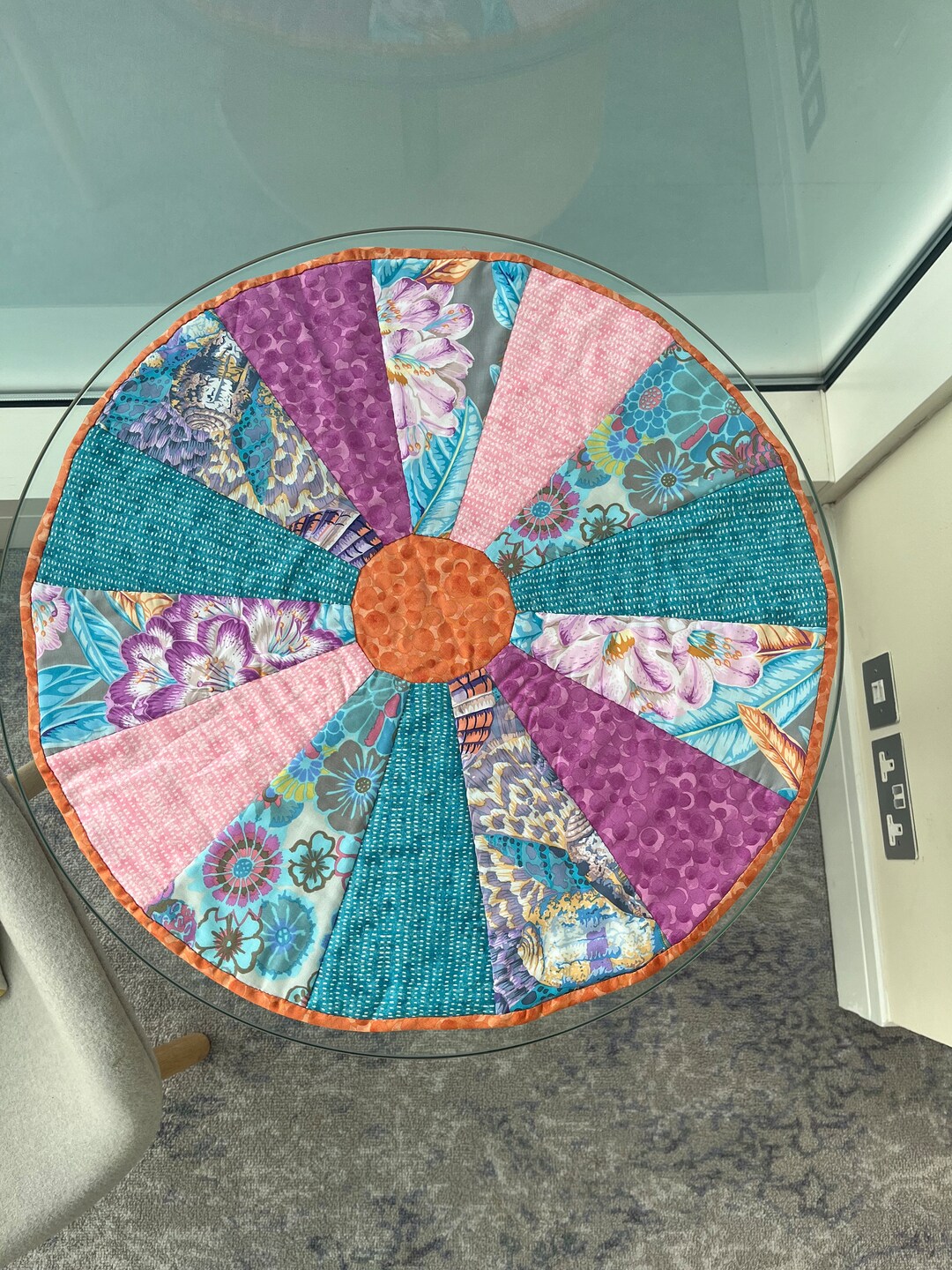 Priscilla Round,quilted Table Topper - Etsy