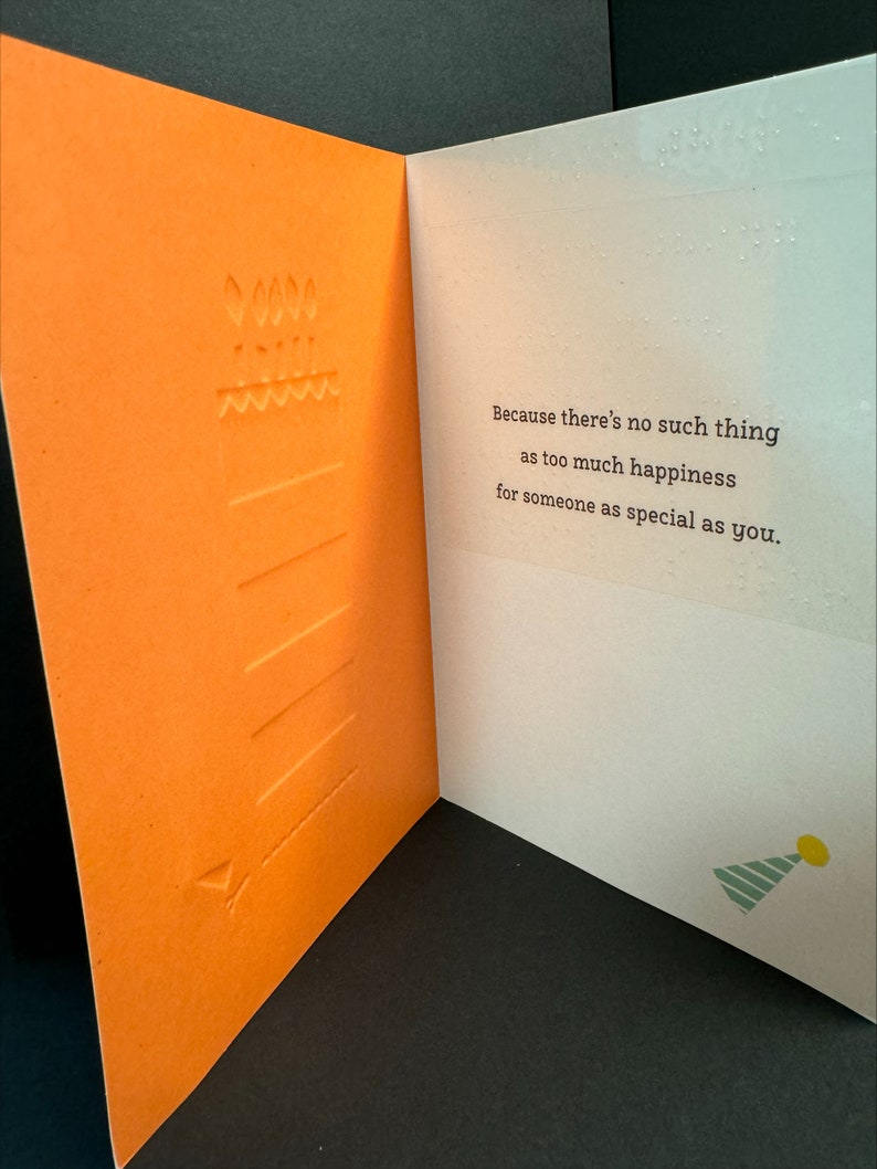 Tactile Braille Dachshund Wiener Dog Happy Birthday wish Big Cake Greeting Card Gift Blind and ...